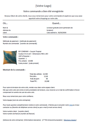Mails de confirmation de commande [contenu + exemple]